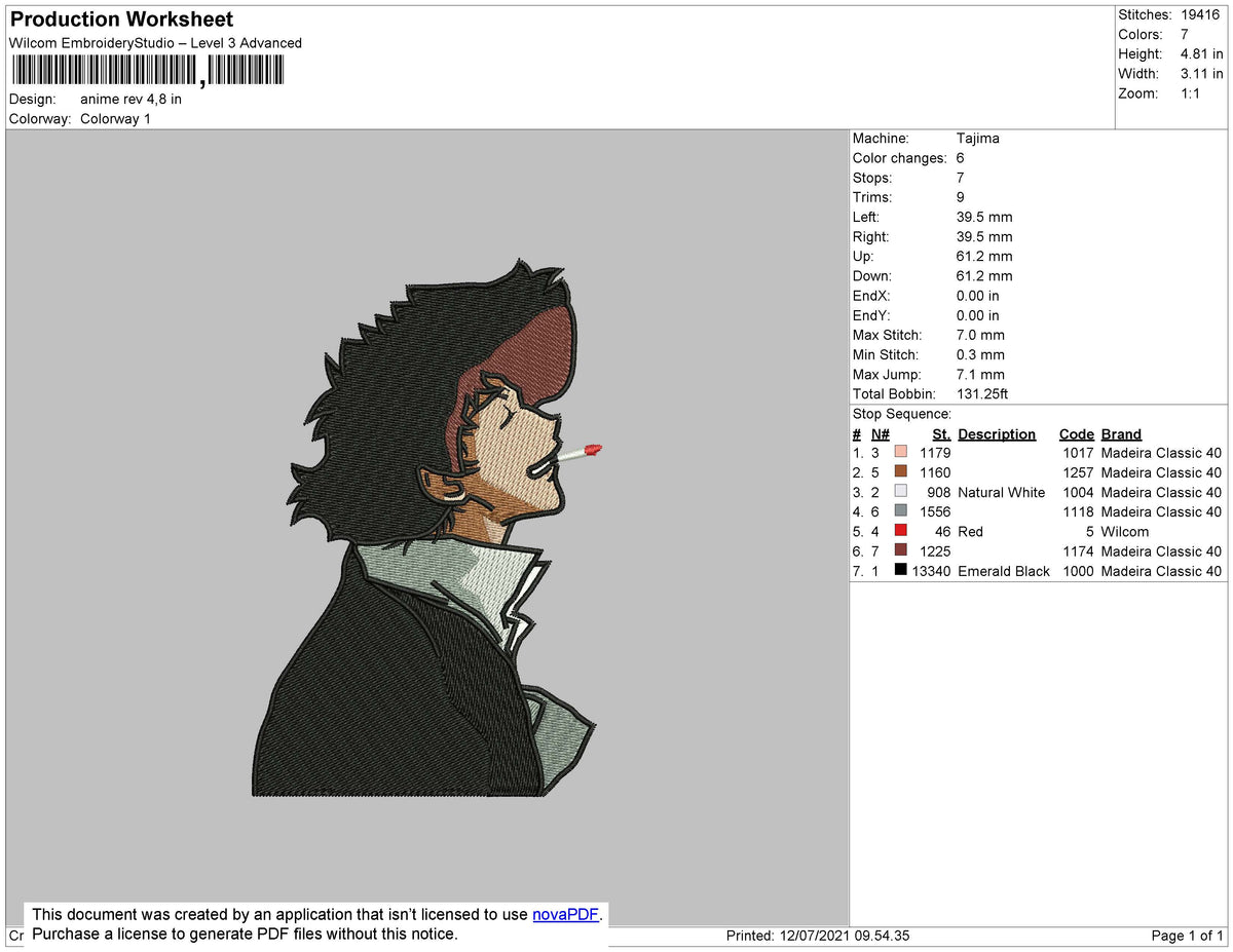 Anime Rev Fill Embroidery File 4 size – Master Digitizer
