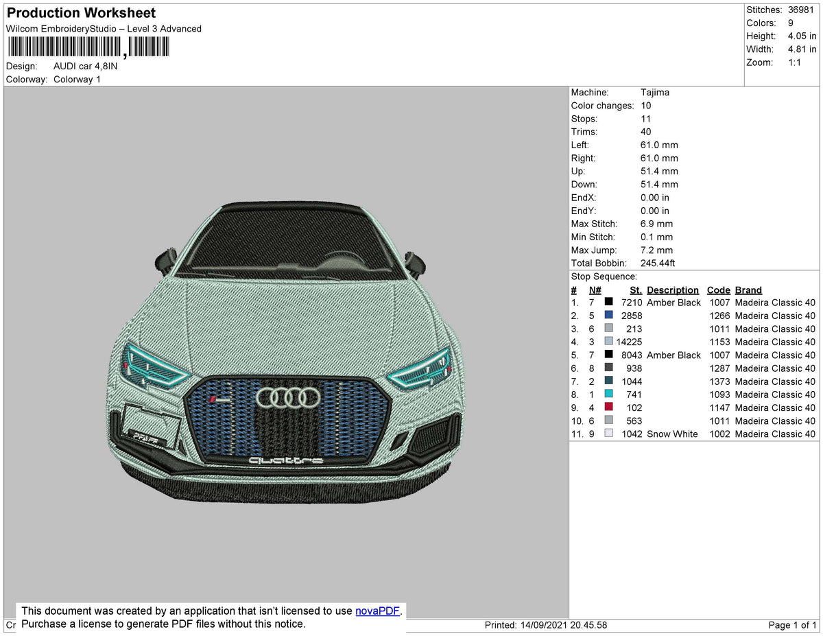 Audi Car Embroidery File 4 size – Master Digitizer