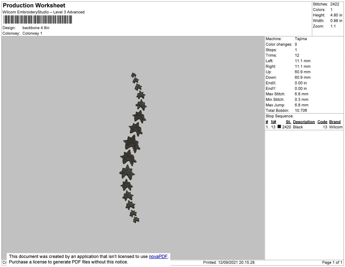 Backbone Embroidery File 4 size – Master Digitizer