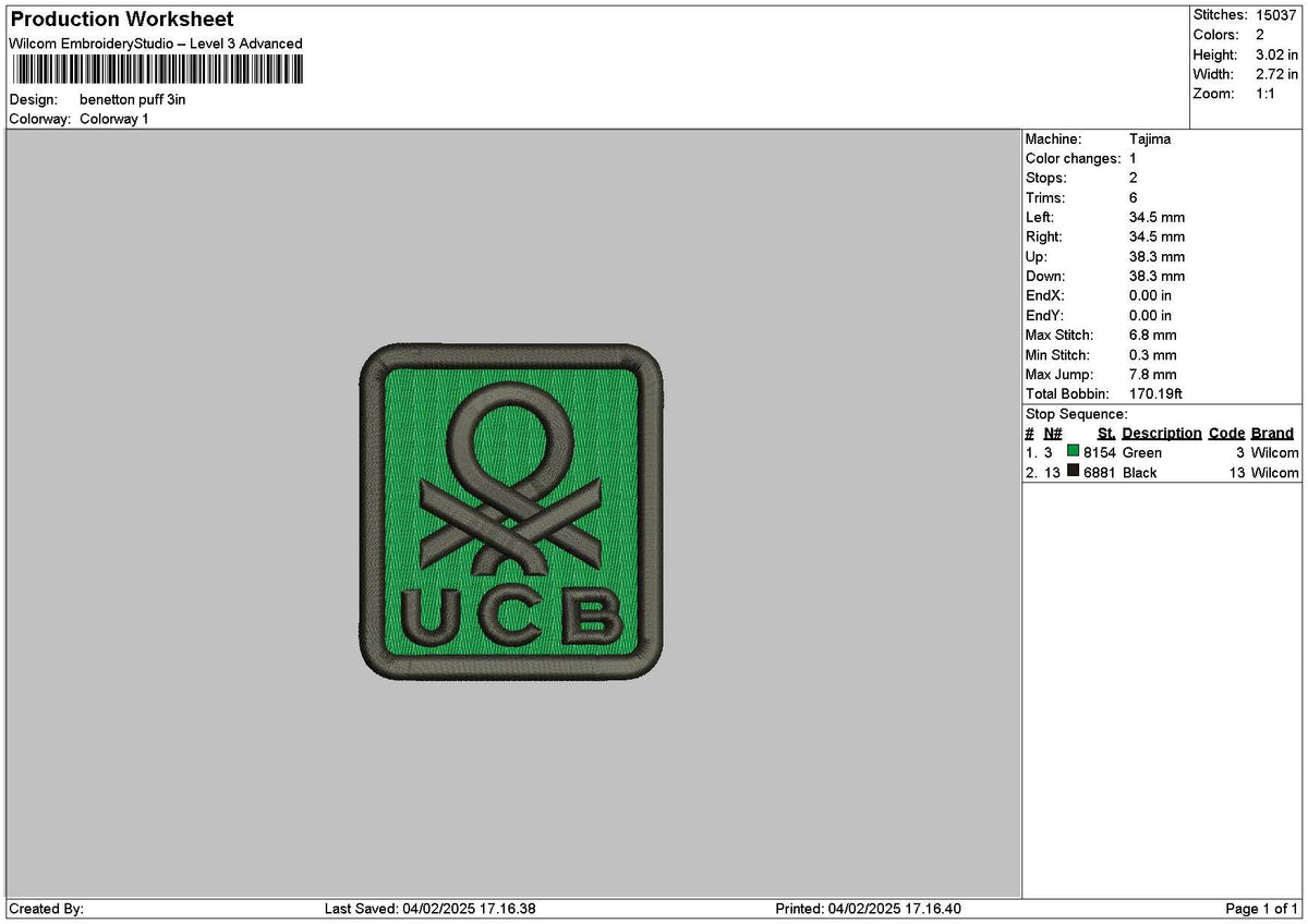 Logo Puff 02 Embroidery File 6 sizes – Master Digitizer