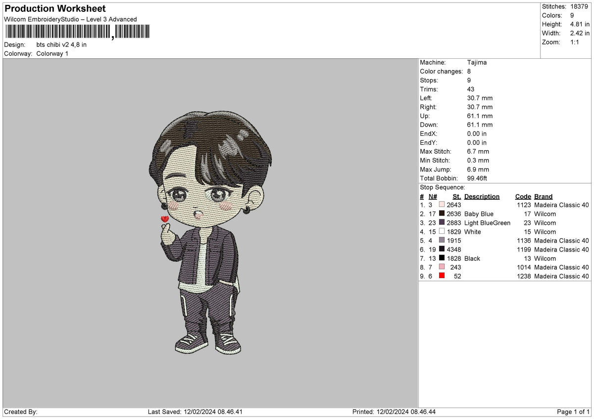 Chibi Boy 02 Embroidery File 6 sizes – Master Digitizer