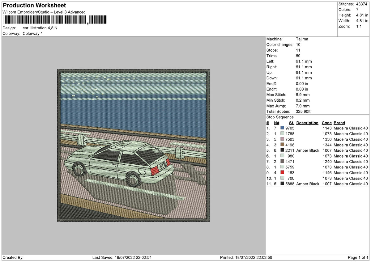 Car Illustrator Embroidery File 4 sizes – Master Digitizer