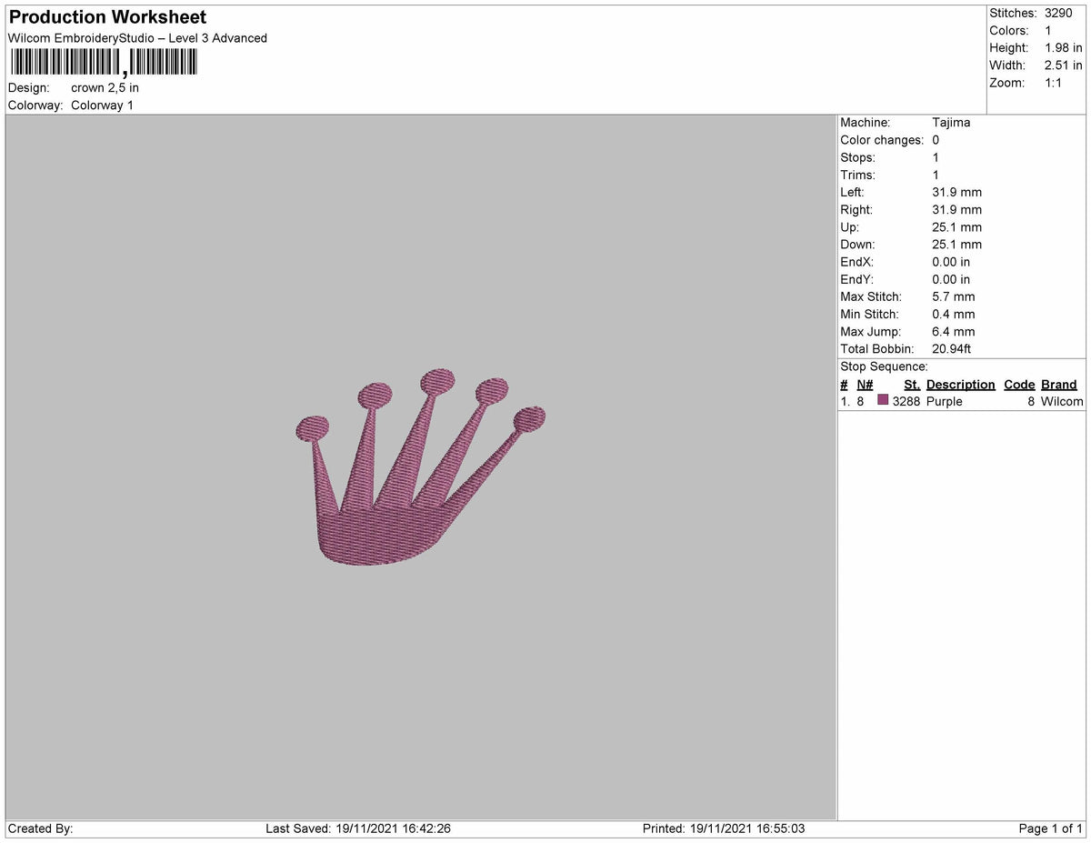 Crown Embroidery File 4 size – Master Digitizer