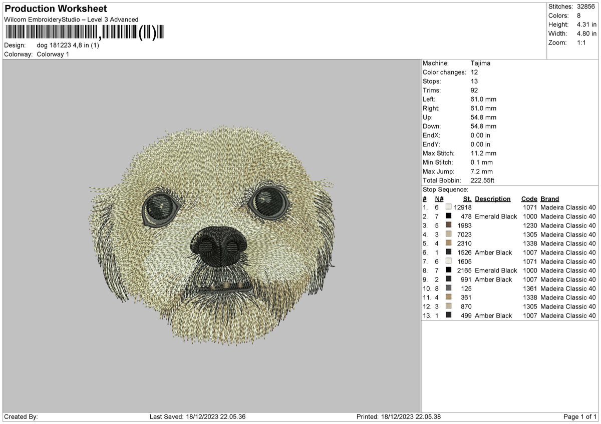 Dog 1812 Embroidery File 6 sizes – Master Digitizer