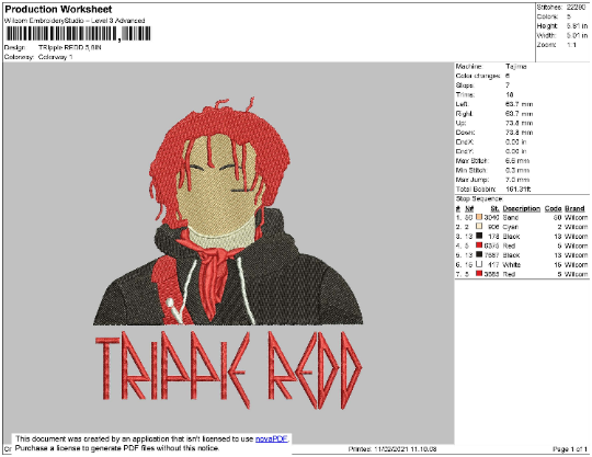 Tripped Red Embroidery File 4 size – Master Digitizer