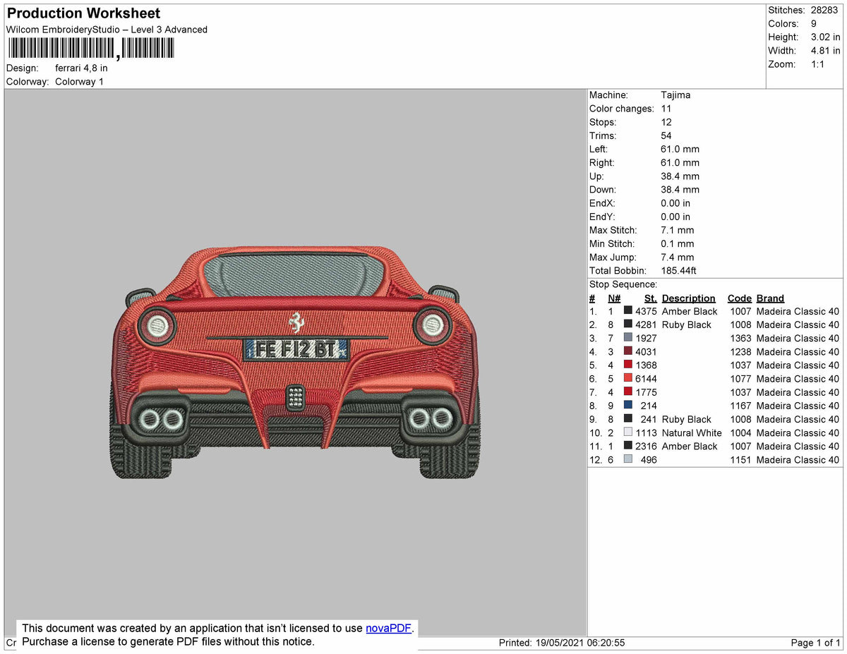 Ferrari Car – Master Digitizer