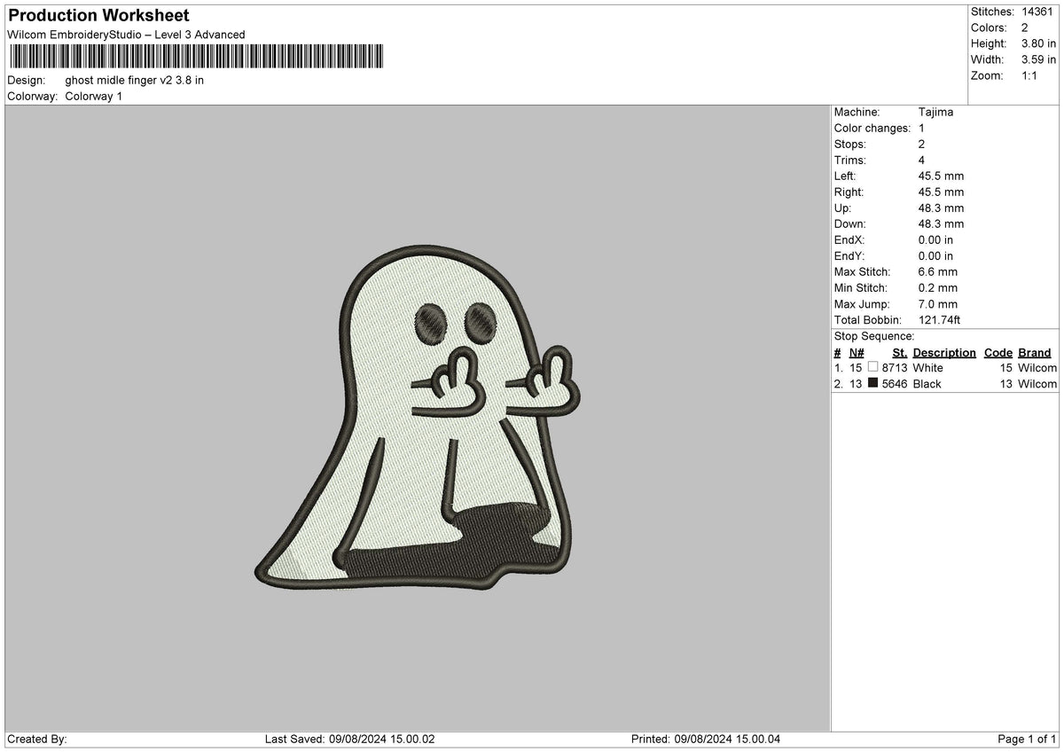 Ghost Middle V1 V2 Embroidery 2 Files – Master Digitizer