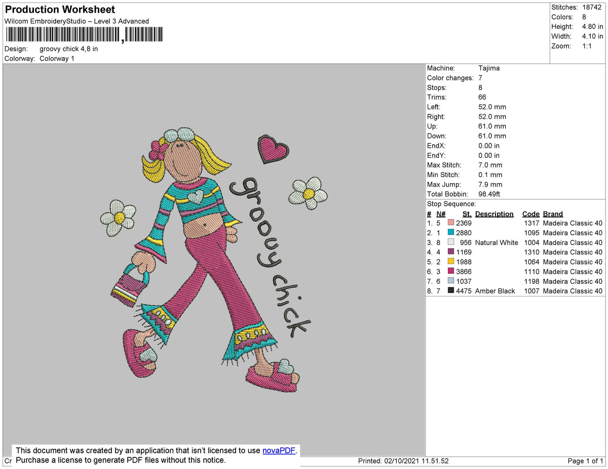 Groovy Cheek Embroidery File 4 size – Master Digitizer