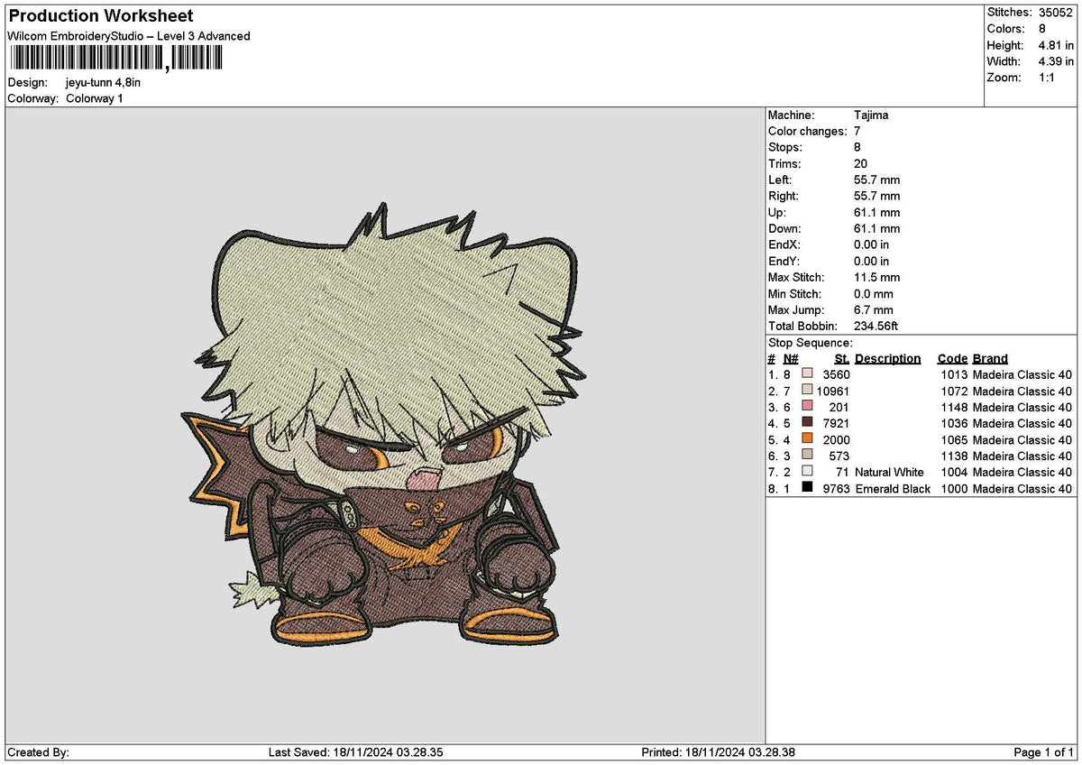 Chibi 1811 Embroidery File 6 sizes – Master Digitizer