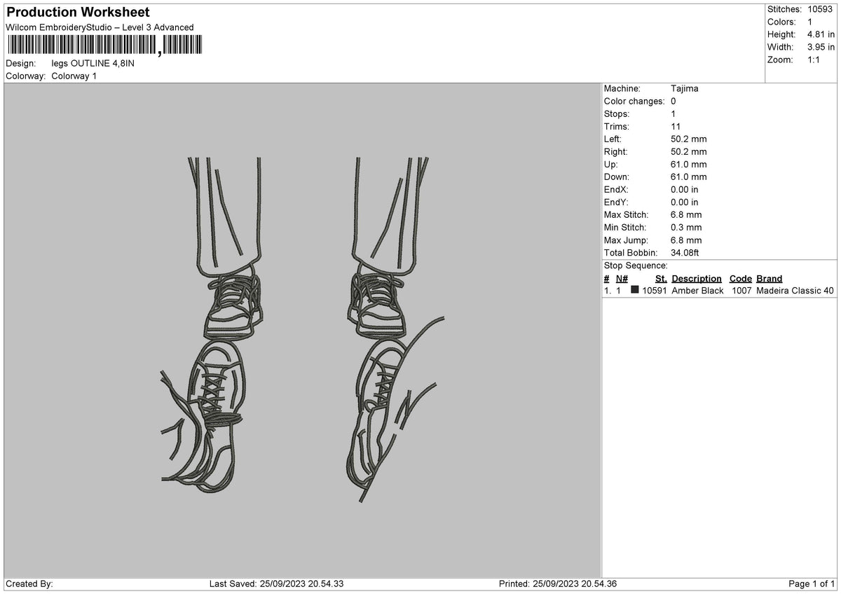 Legs Outline Embroidery File 6 sizes – Master Digitizer