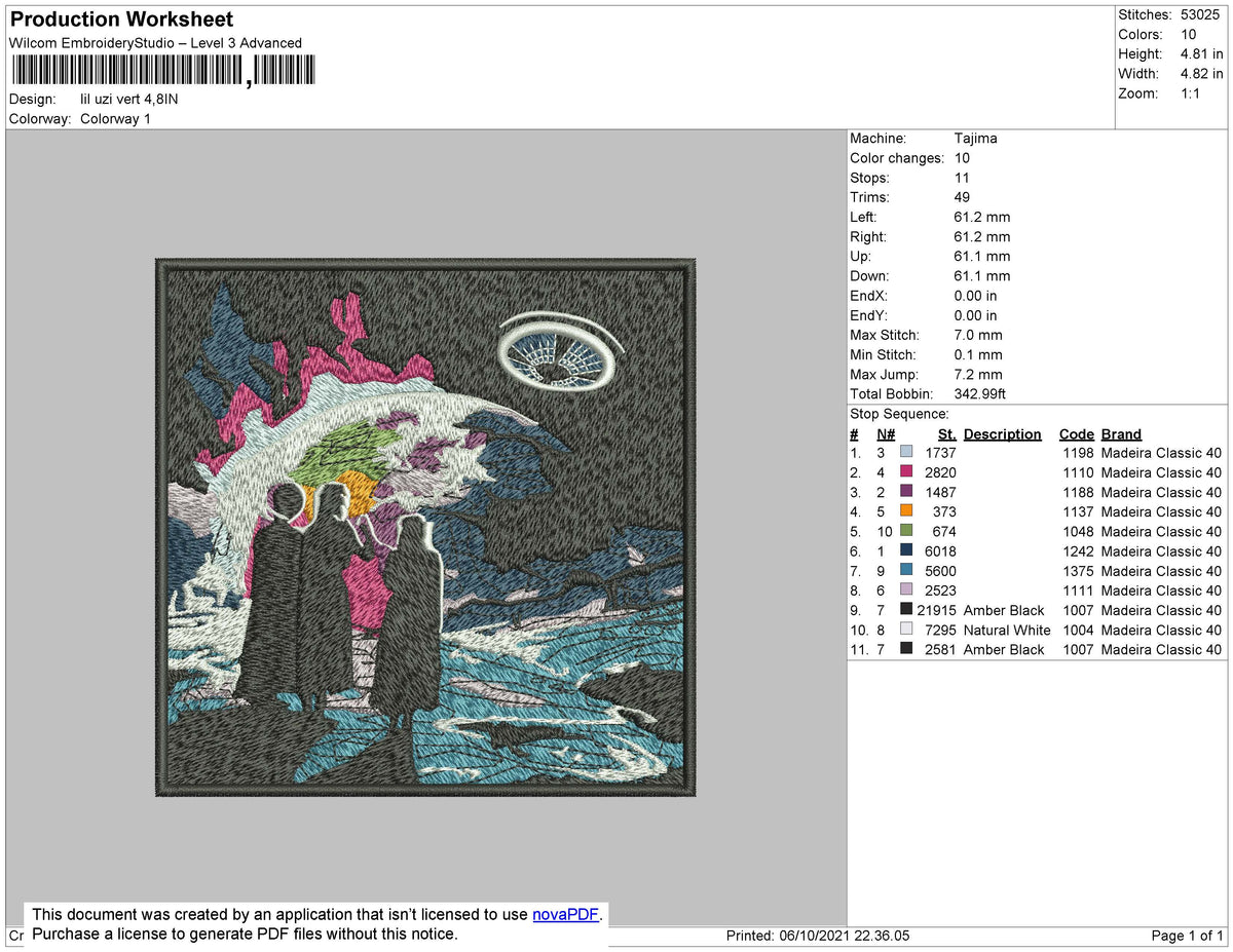 Lil Uzi Vert Embroidery File 4 size – Master Digitizer