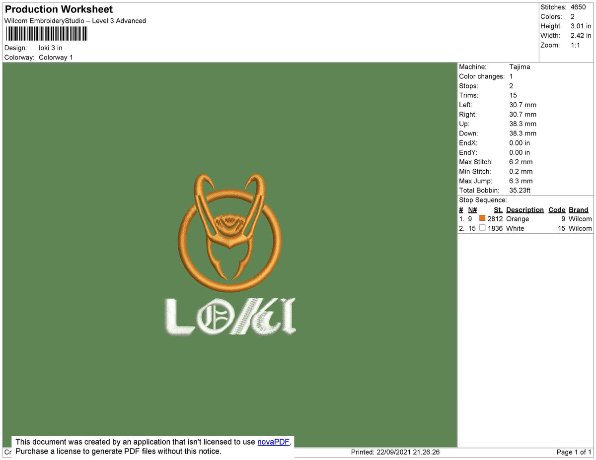 Loki Embroidery File 4 size – Master Digitizer