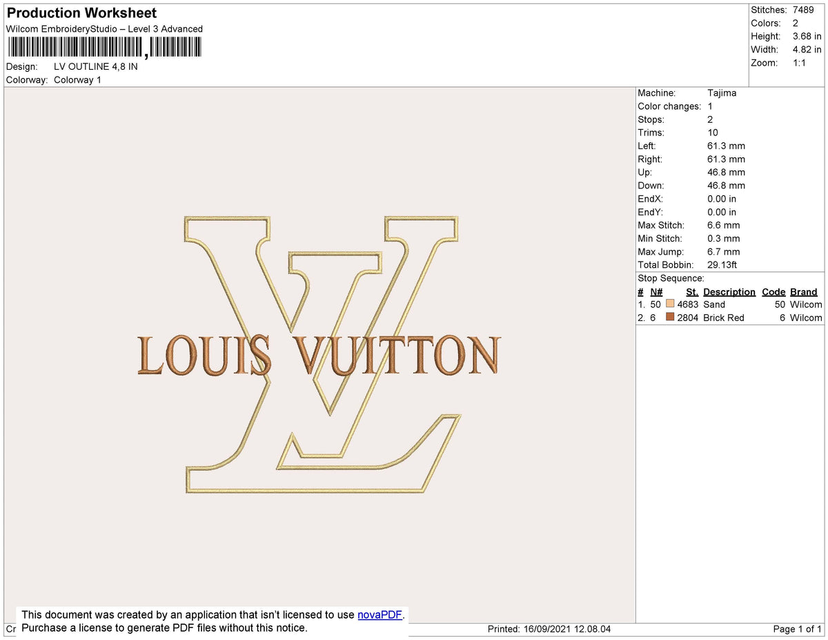 Lv Outline Embroidery File 4 size – Master Digitizer