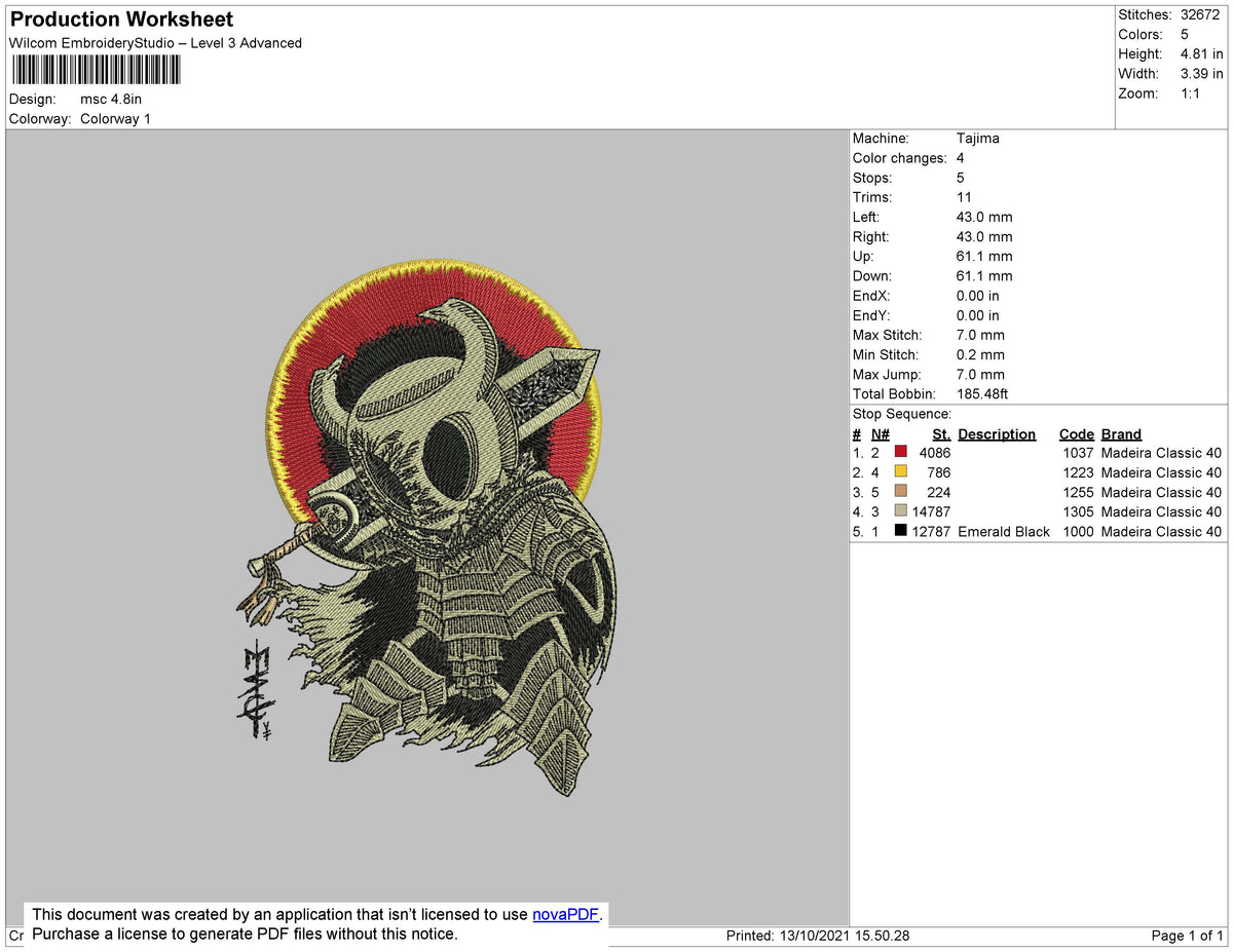MSC Embroidery File 4 size – Master Digitizer