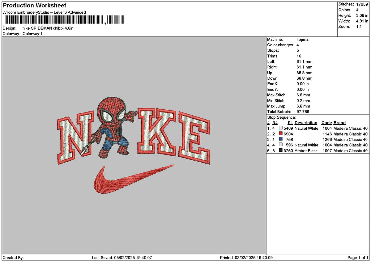 Nike Spider Chibi 0302 Embroidery File 6 sizes – Master Digitizer