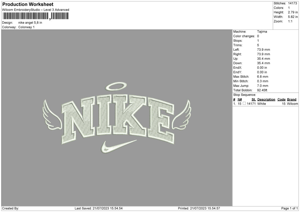 Nike Angel White Embroidery File 6 sizes – Master Digitizer