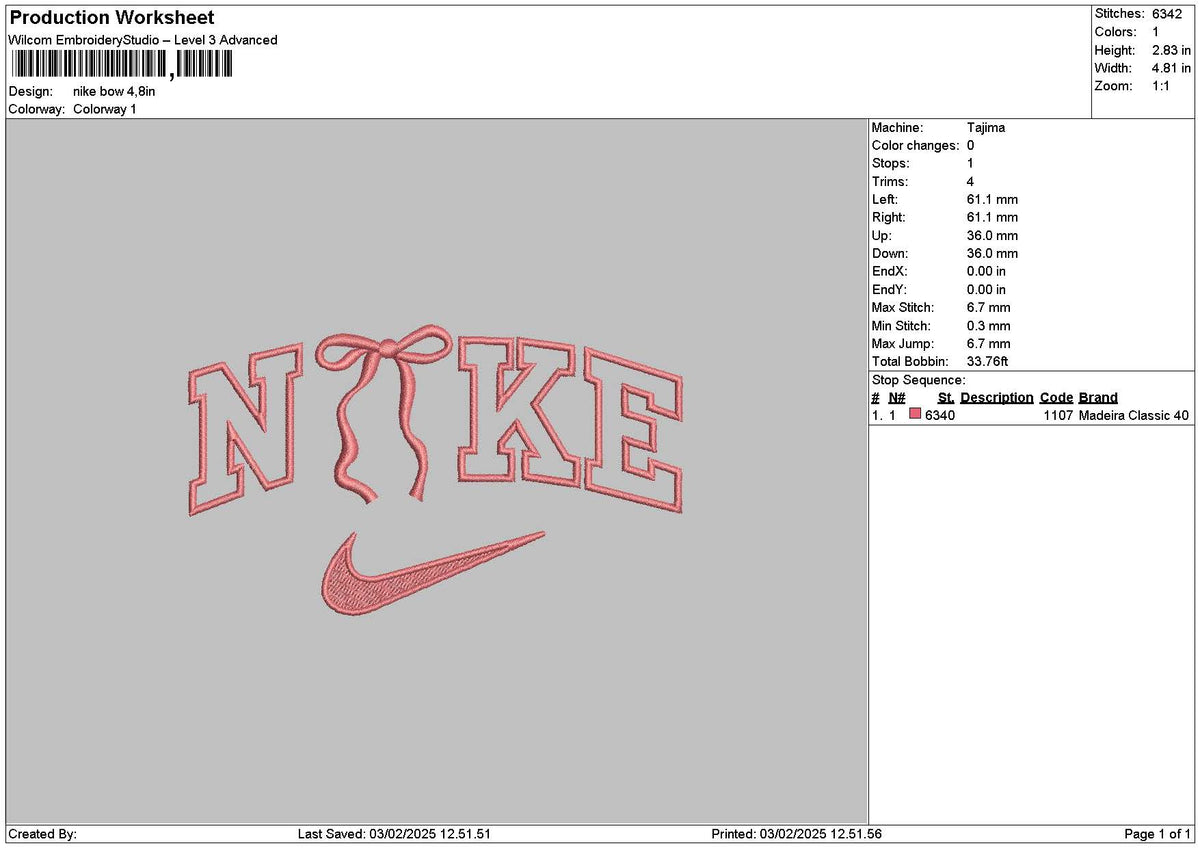 Nike Bow 0302 Embroidery File 6 sizes – Master Digitizer