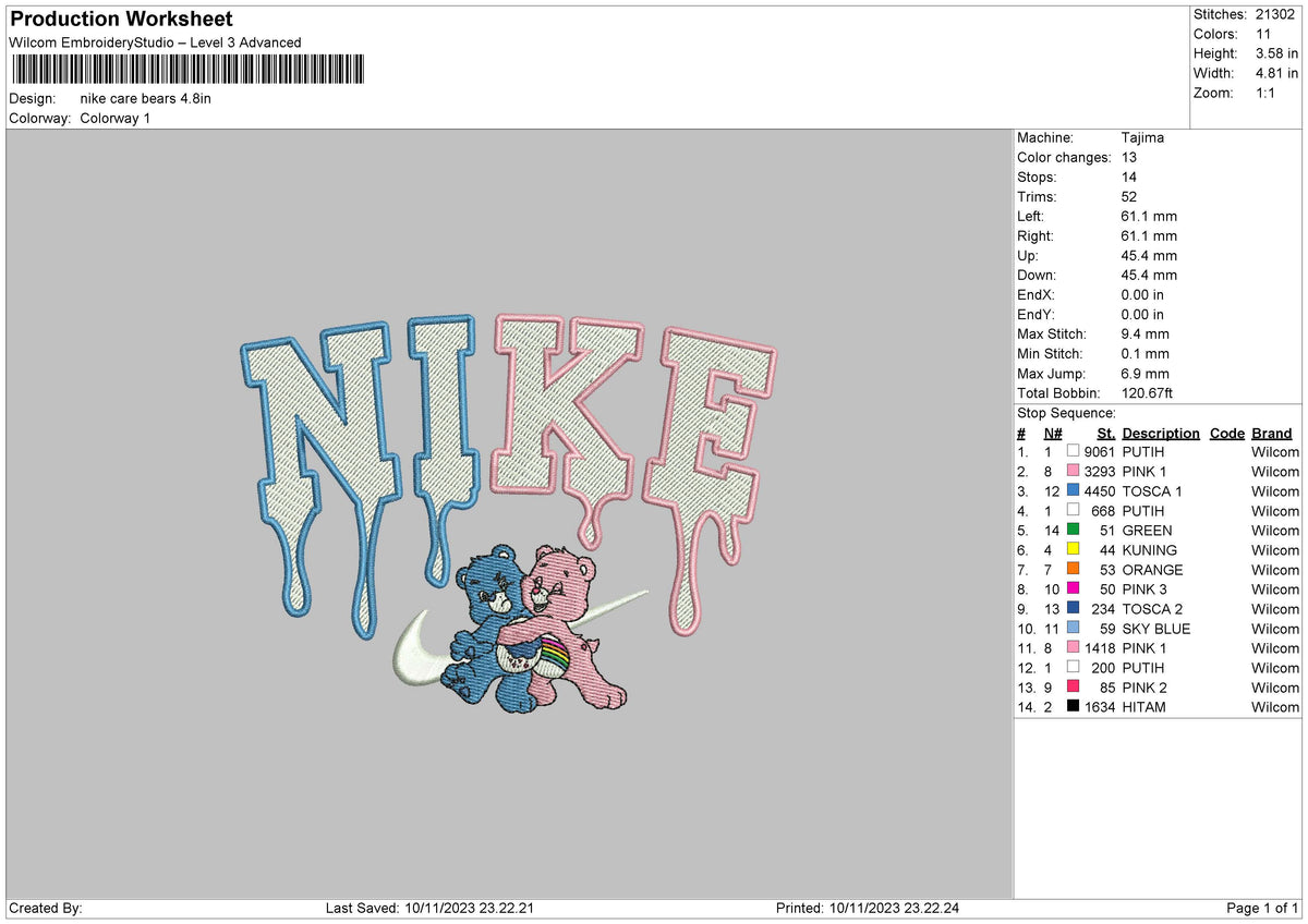 Nike Care B Embroidery File 6 sizes – Master Digitizer