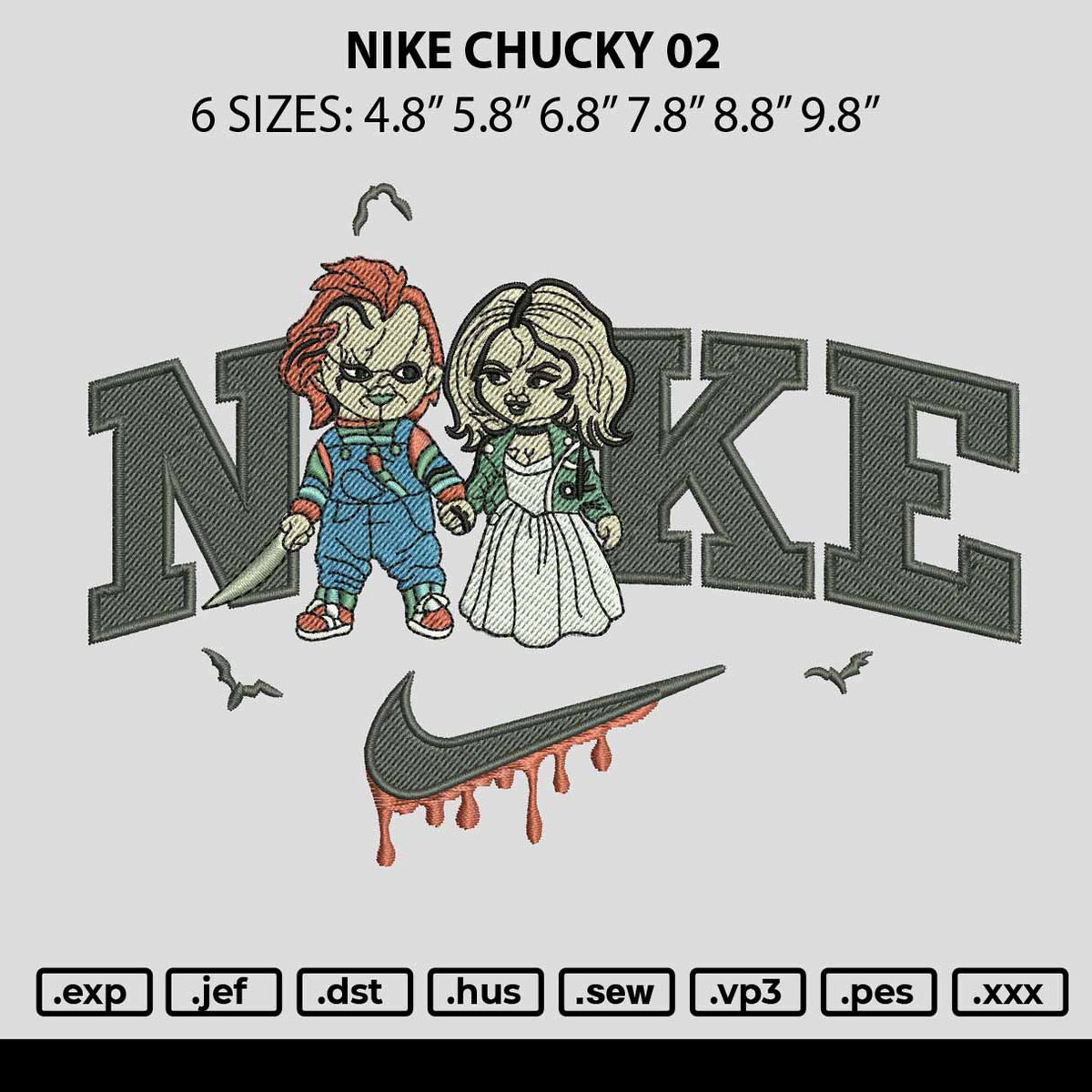 Nike Chucky 02 Embroidery File 6 sizes – Master Digitizer