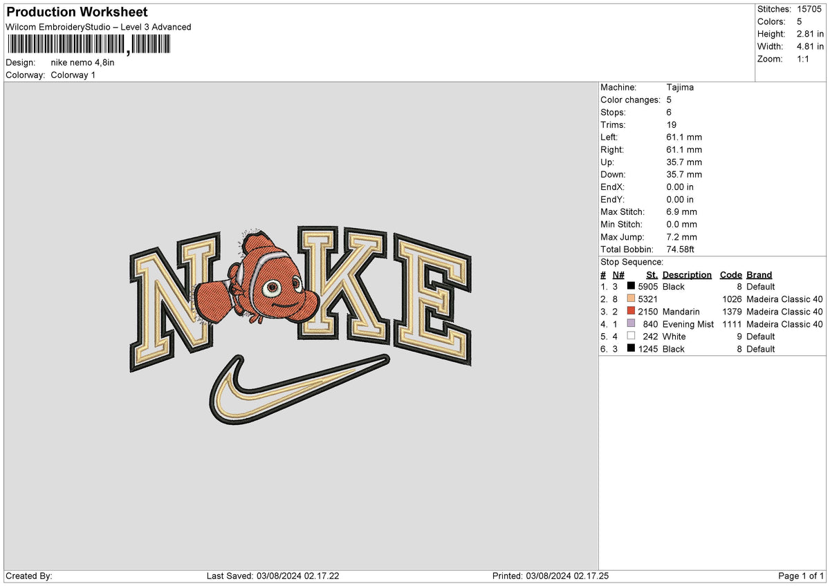 Nike Nemo 02 Embroidery File 6 sizes – Master Digitizer