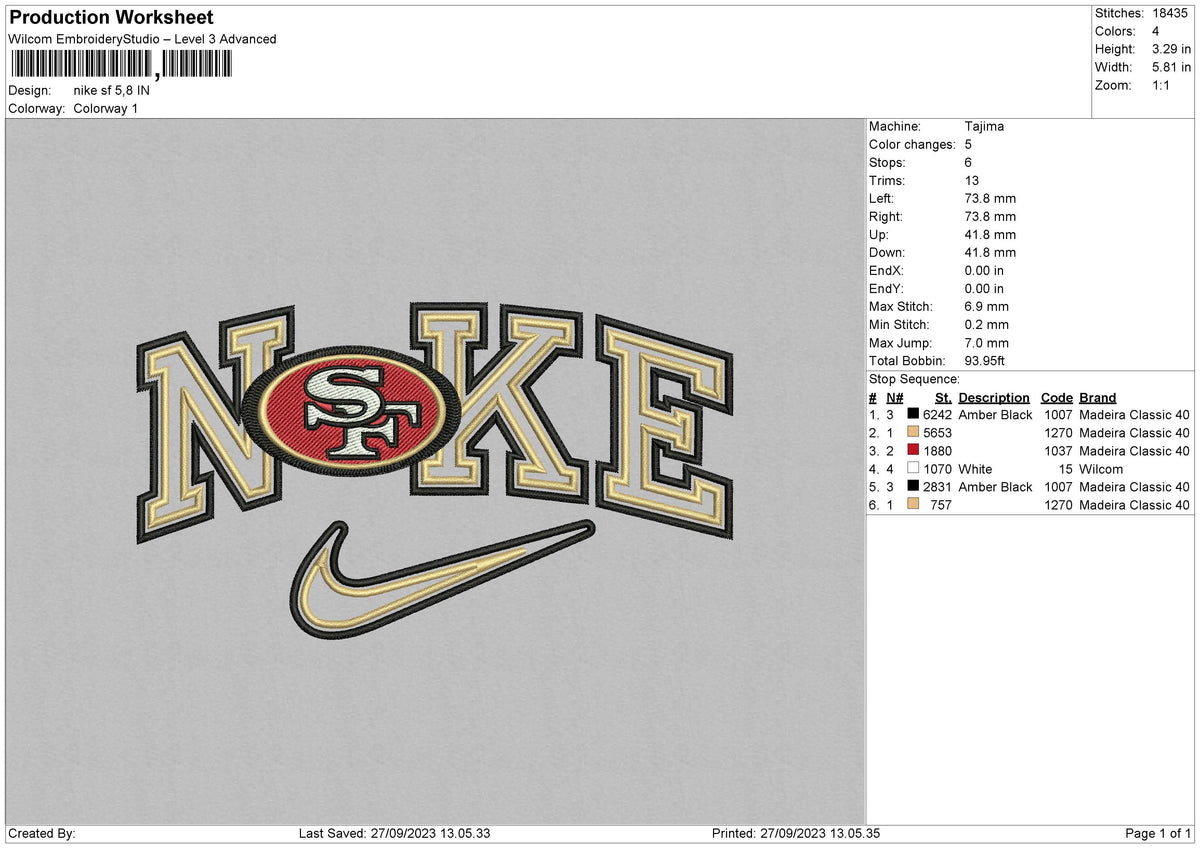 Nike Sf Embroidery File sizes – Master Digitizer