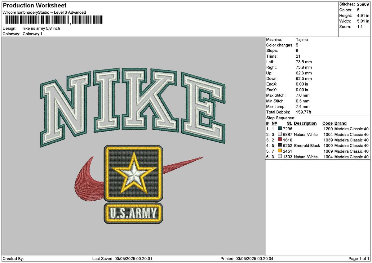 Nike Army 01 Embroidery File 6 sizes – Master Digitizer