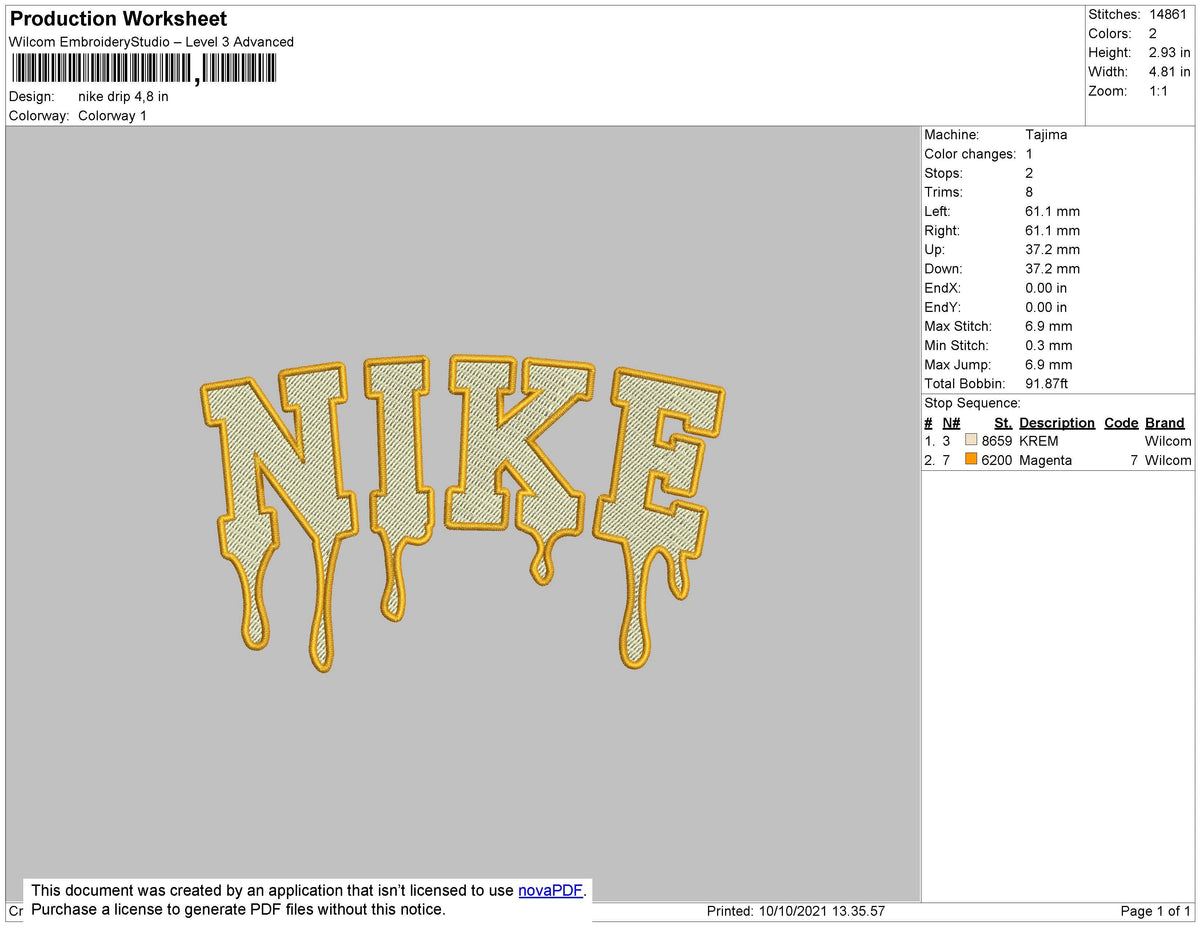 Nike Drip Embroidery File 4 size – Master Digitizer