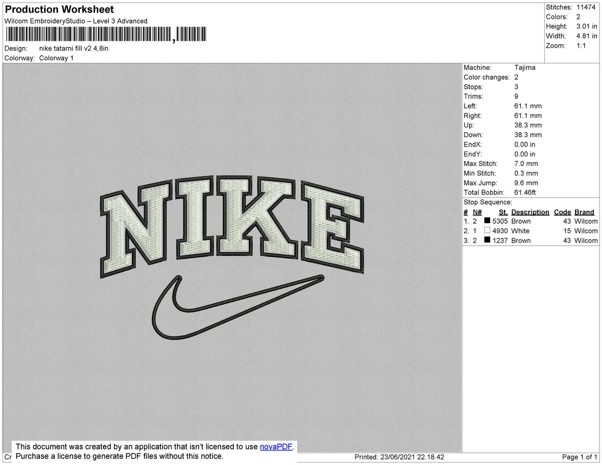 Nike Tatami Fill V2 Embroidery File 4 size – Master Digitizer