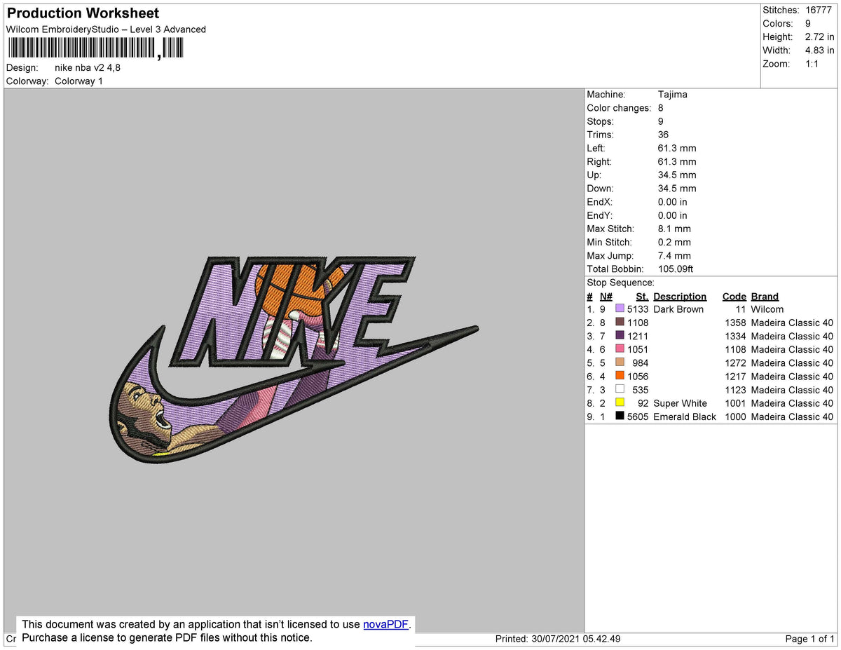Nike NBA Embroidery File 4 size – Master Digitizer