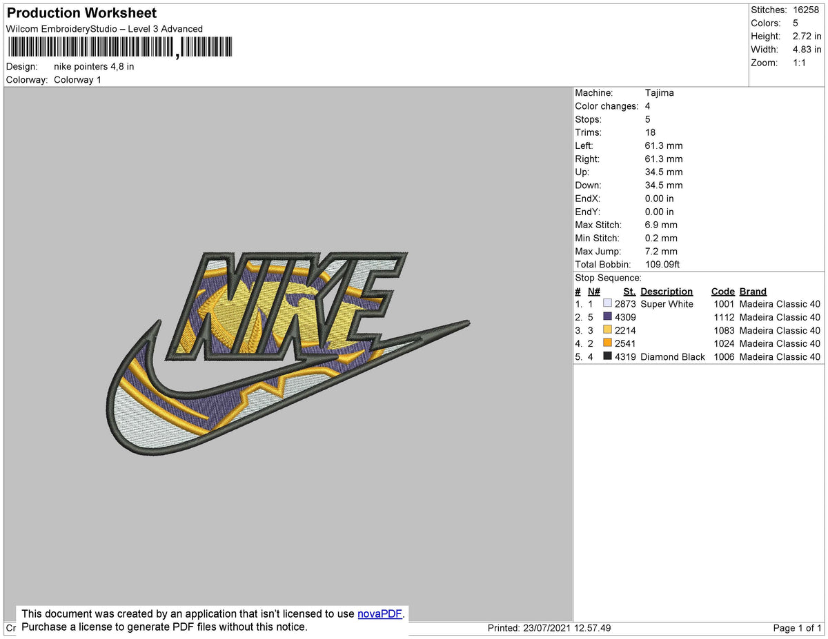 Nike Pointers Embroidery File 4 size – Master Digitizer