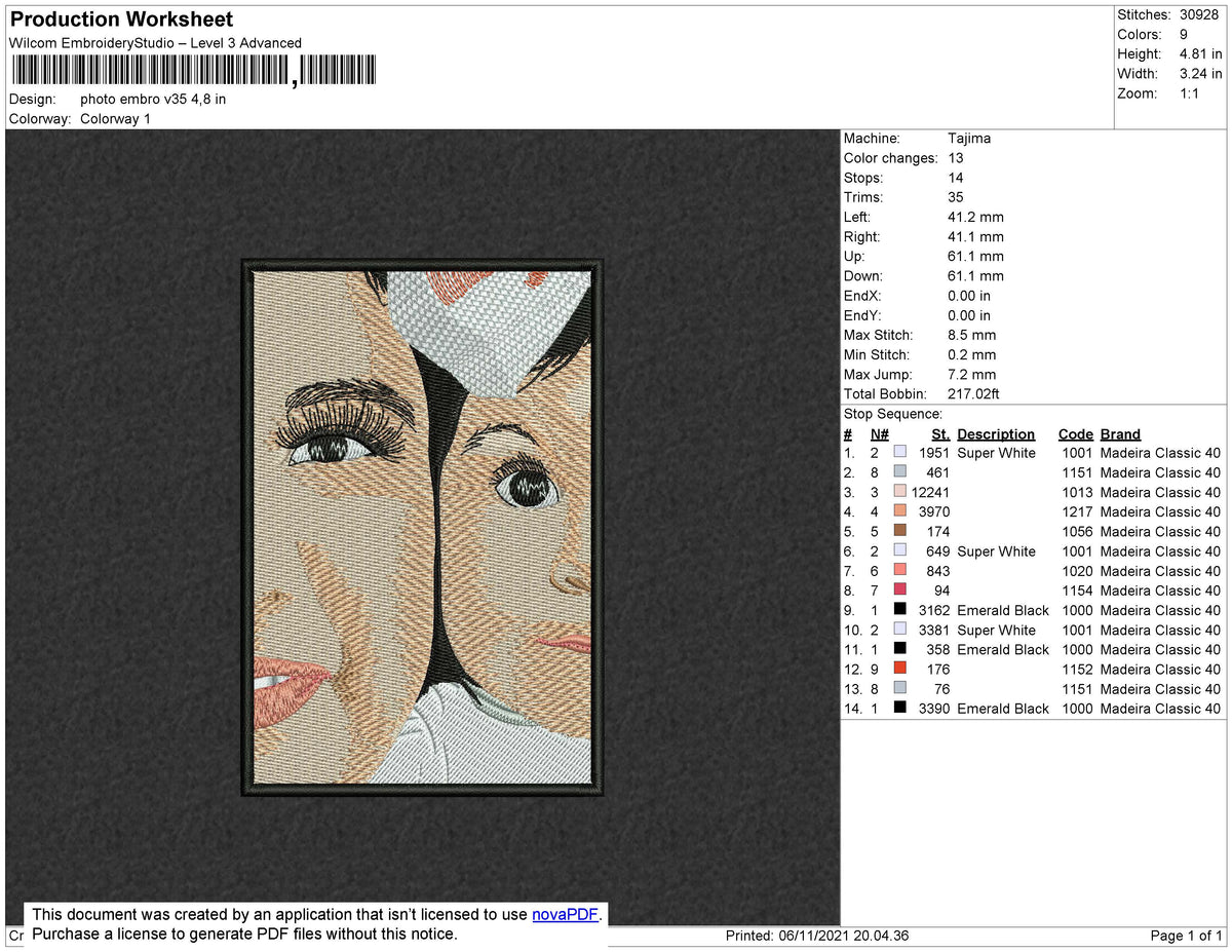 Photo Embro V35 Embroidery File 4 size – Master Digitizer