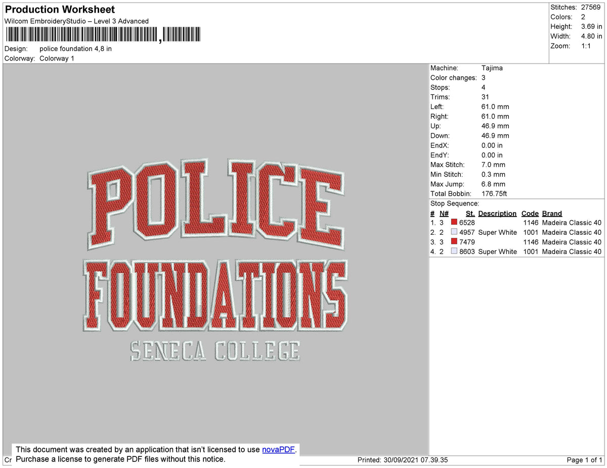 Police Foundation Embroidery File 4 size – Master Digitizer