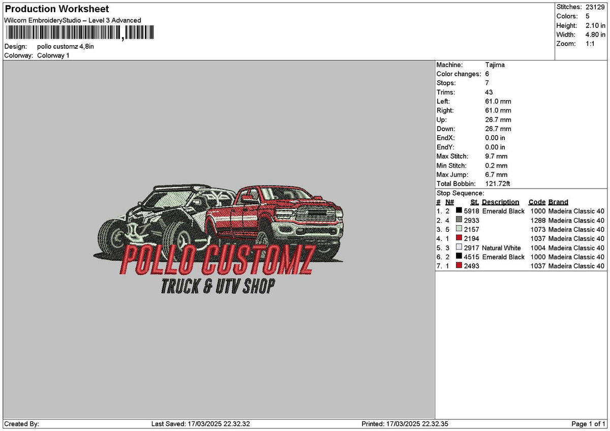Cars 1703 Embroidery File 6 sizes – Master Digitizer