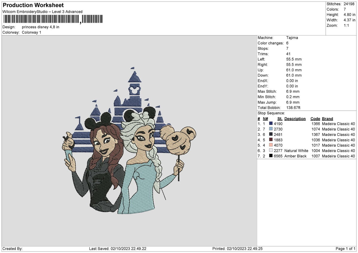 Princess Land Embroidery File 6 sizes – Master Digitizer