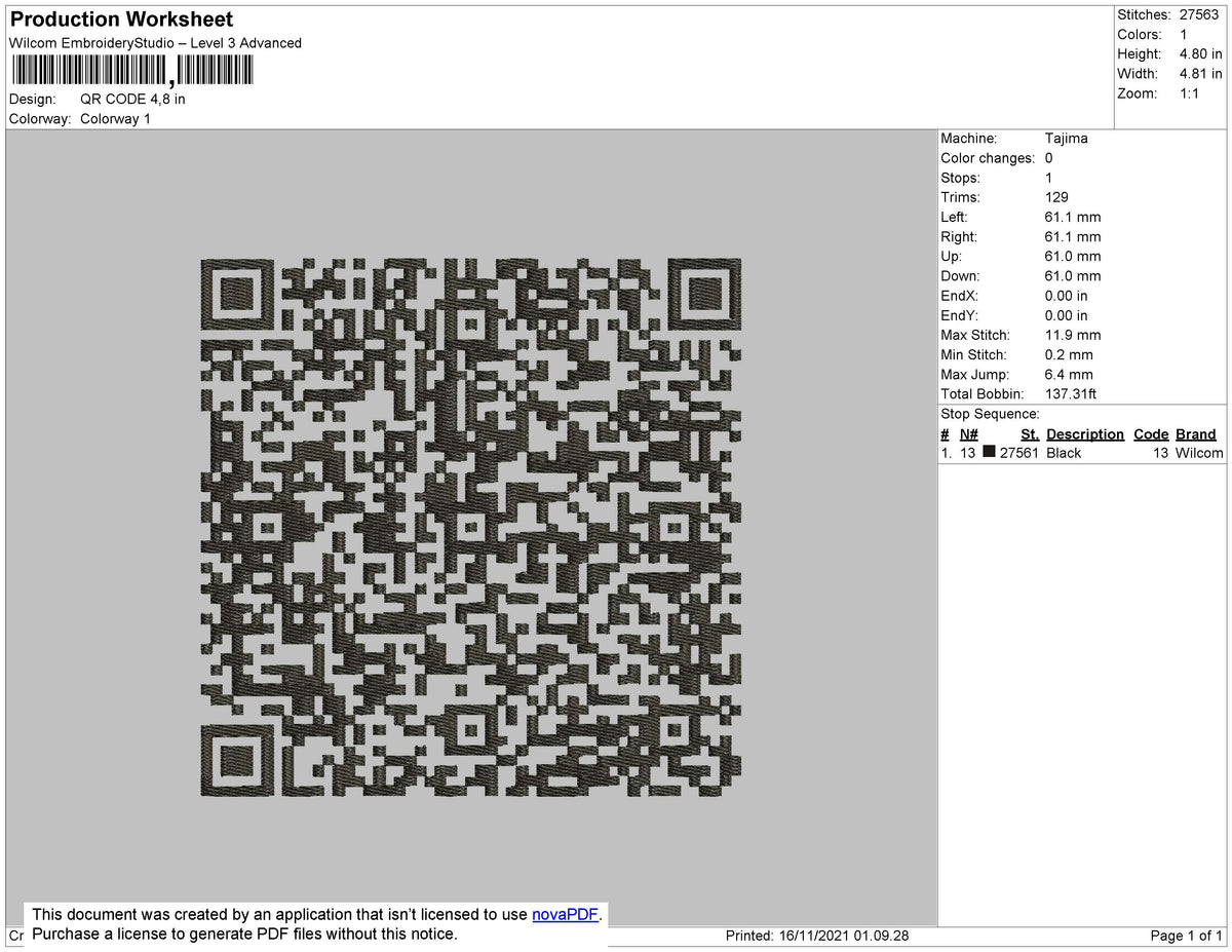 QR Code Embroidery File 4 size – Master Digitizer