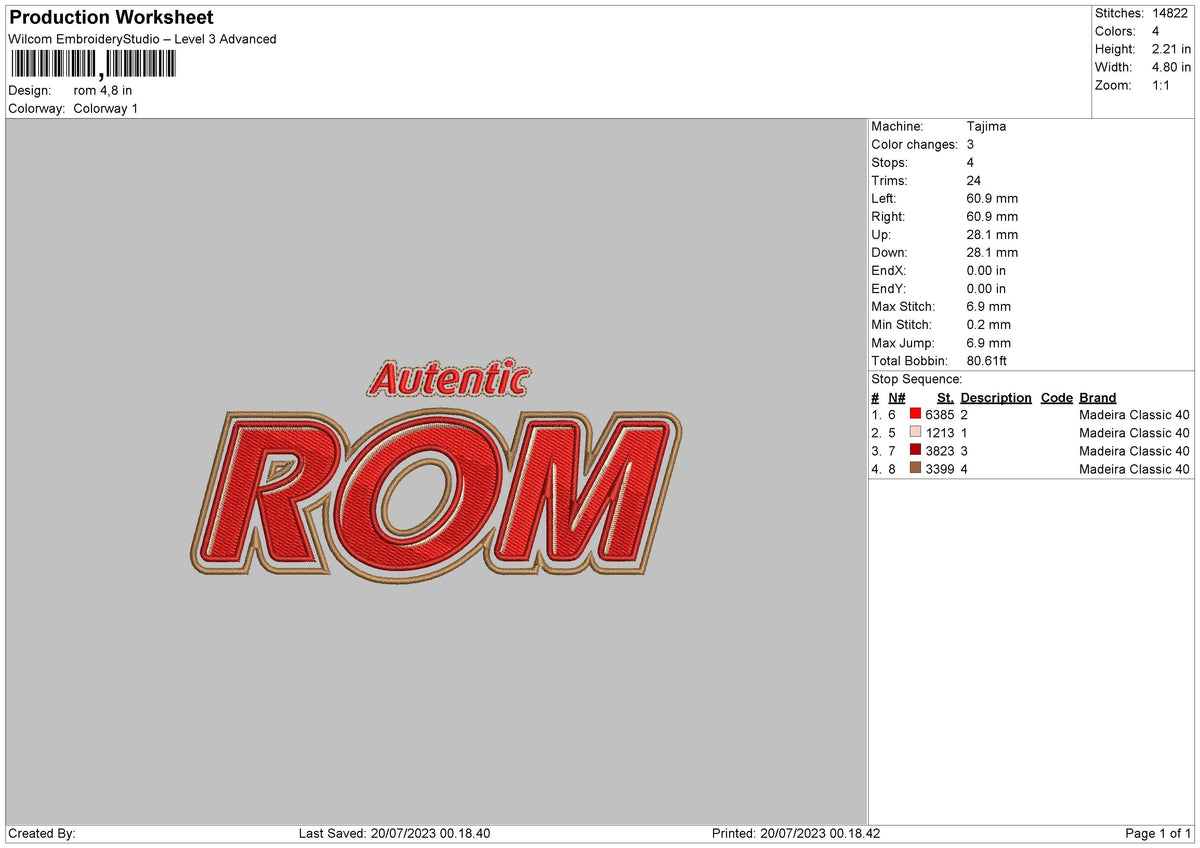 Rom Embroidery File 6 sizes – Master Digitizer