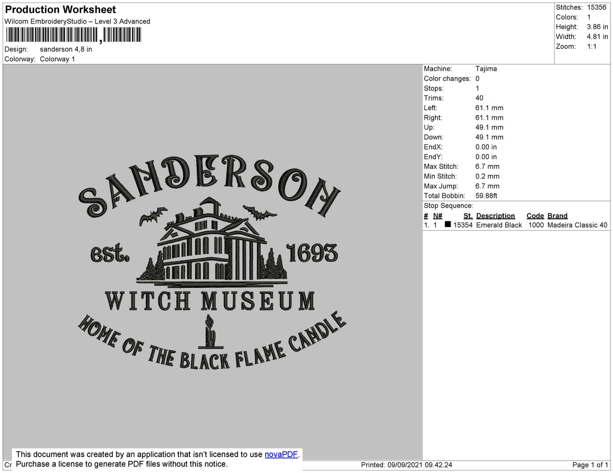 Sanderson Embroidery File 8 size – Master Digitizer