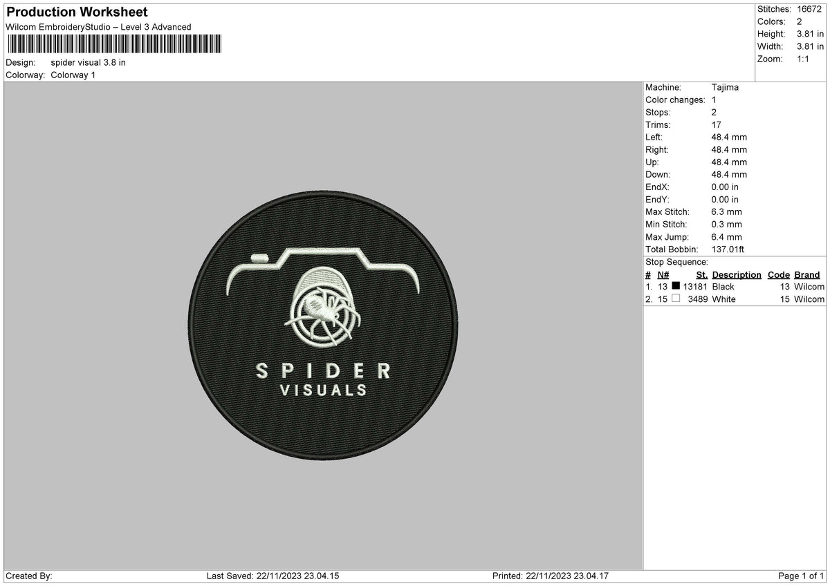 Visual Circle Embroidery File 6 sizes – Master Digitizer