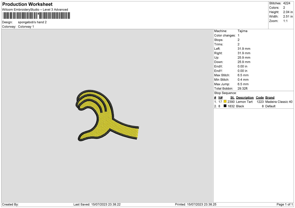 Spongebob Hand Embroidery File 6 sizes – Master Digitizer