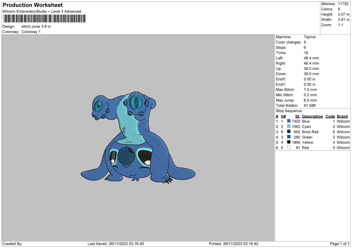 Stitch Jump Embroidery File 6 sizes – Master Digitizer