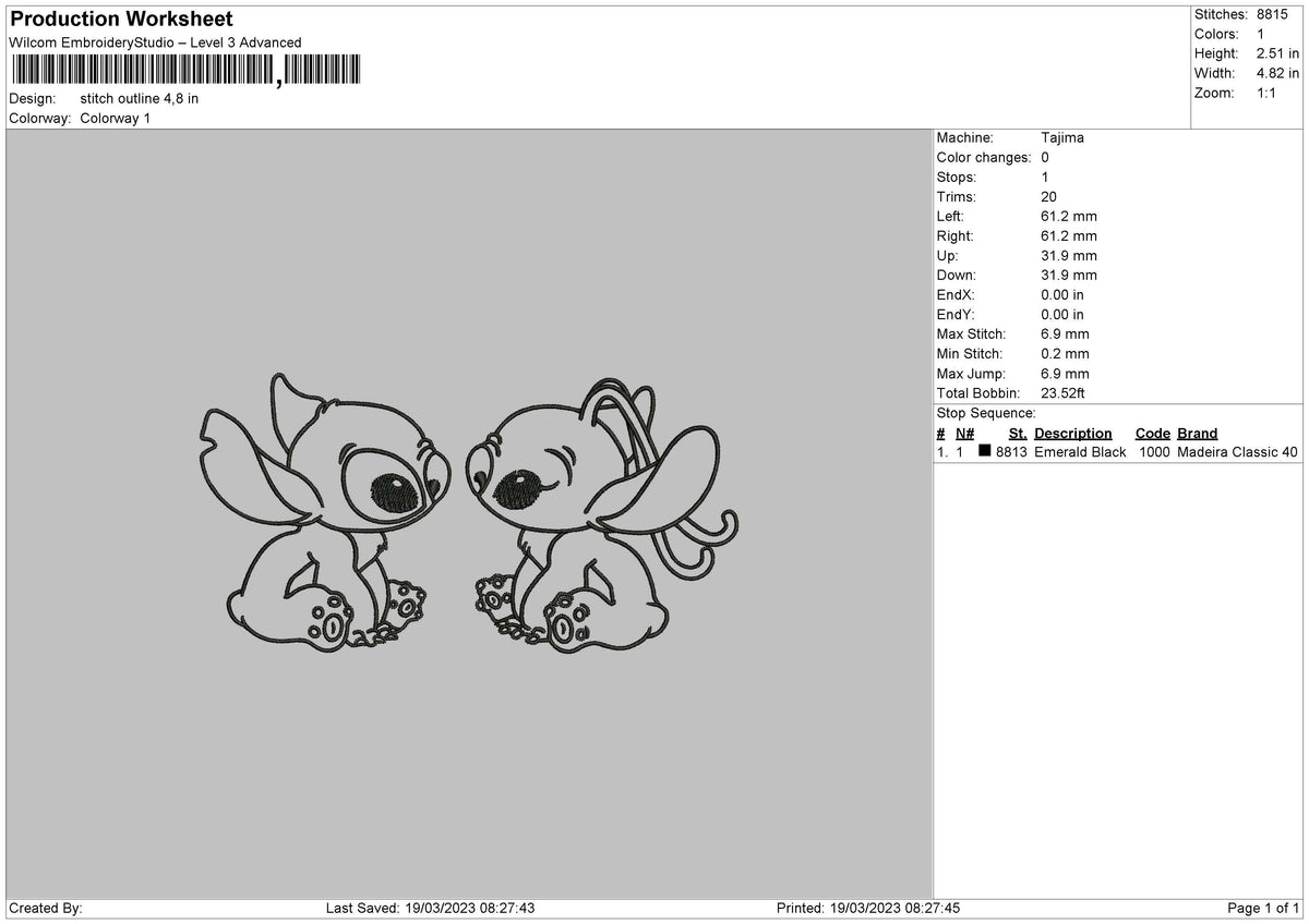 Stitch Outline Embroidery File 6 sizes – Master Digitizer