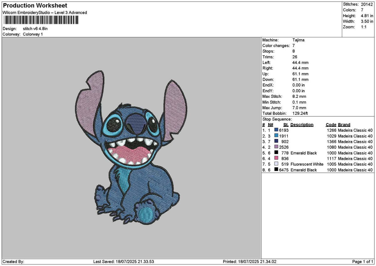 Stitch Smile V6 Embroidery File 6 sizes – Master Digitizer
