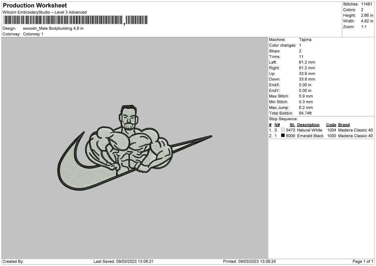 Swoosh Outline Man Embroidery File 6 sizes – Master Digitizer