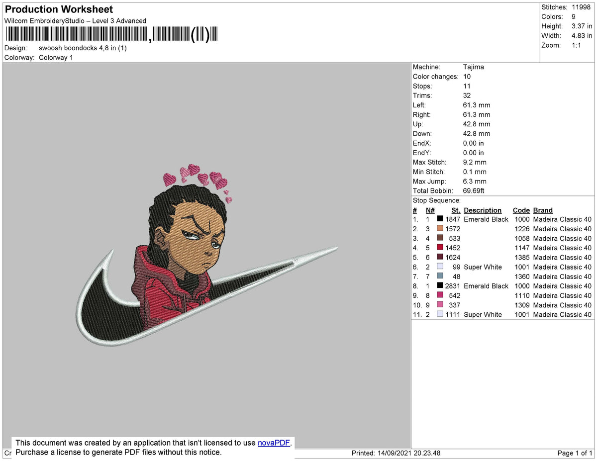 Swoosh Boondocks Embroidery File 4 size – Master Digitizer