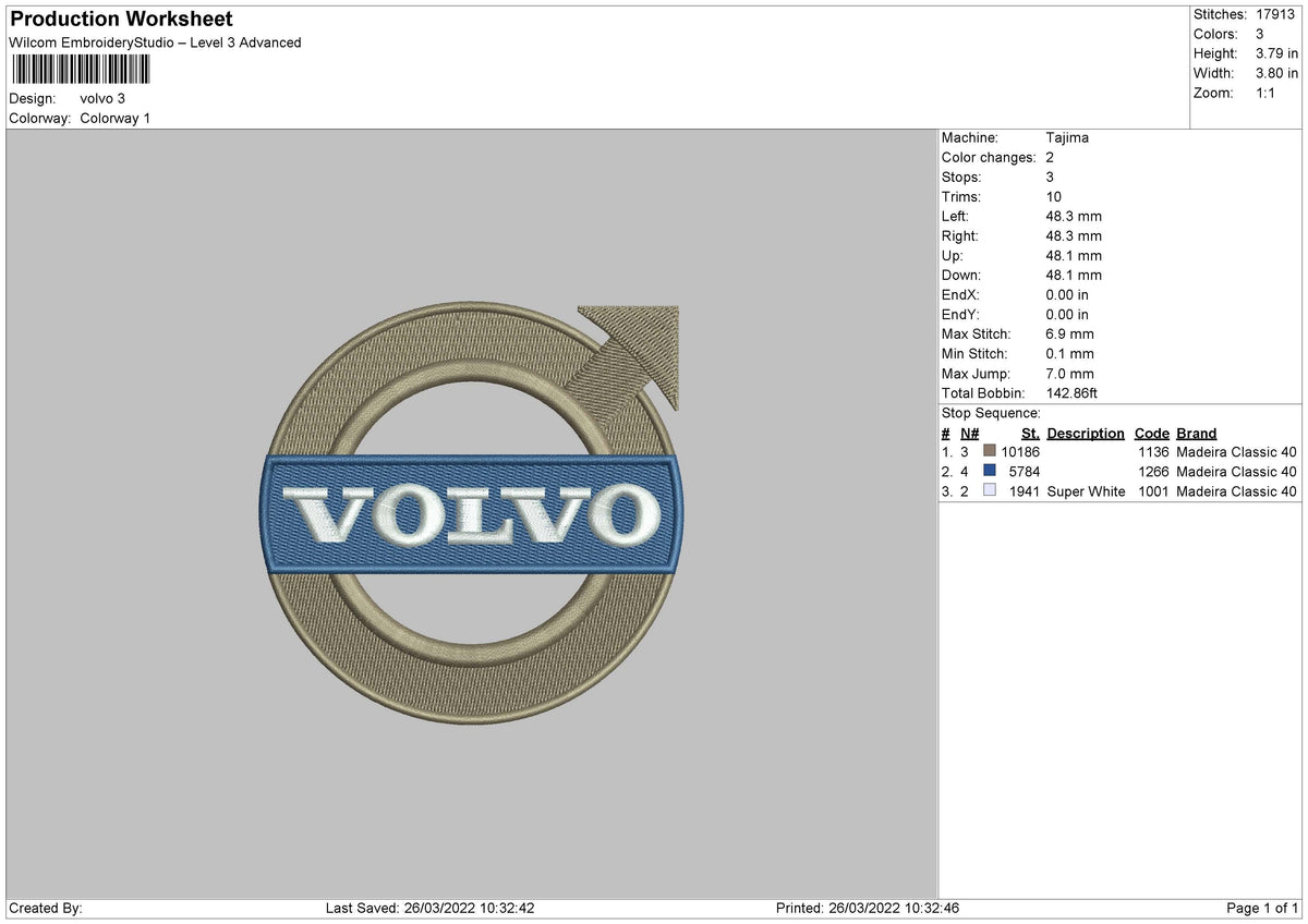 Volvo Embroidery File 4 size – Master Digitizer