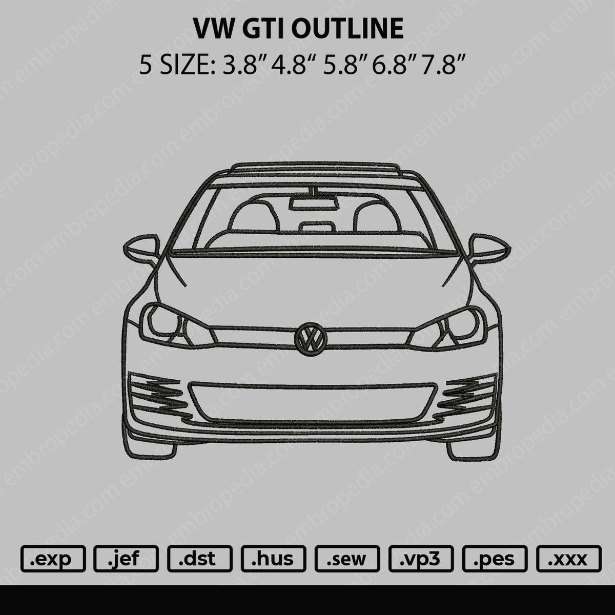VW GTI Embroidery File 5 sizes – Master Digitizer