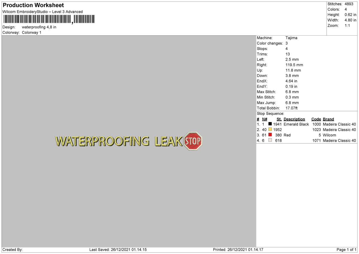 Waterproofing Embroidery File 4 size – Master Digitizer