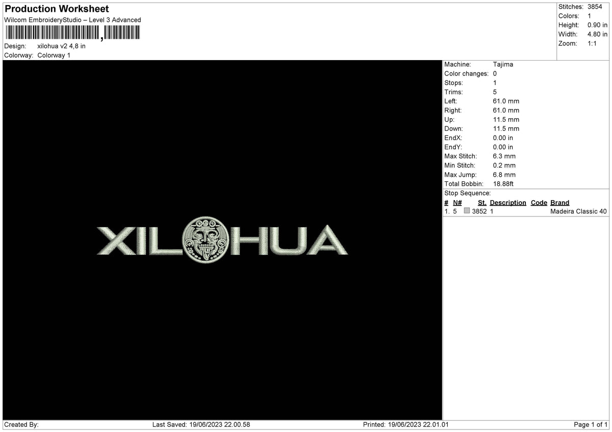 Xilohua V2 Embroidery File 6 sizes – Master Digitizer